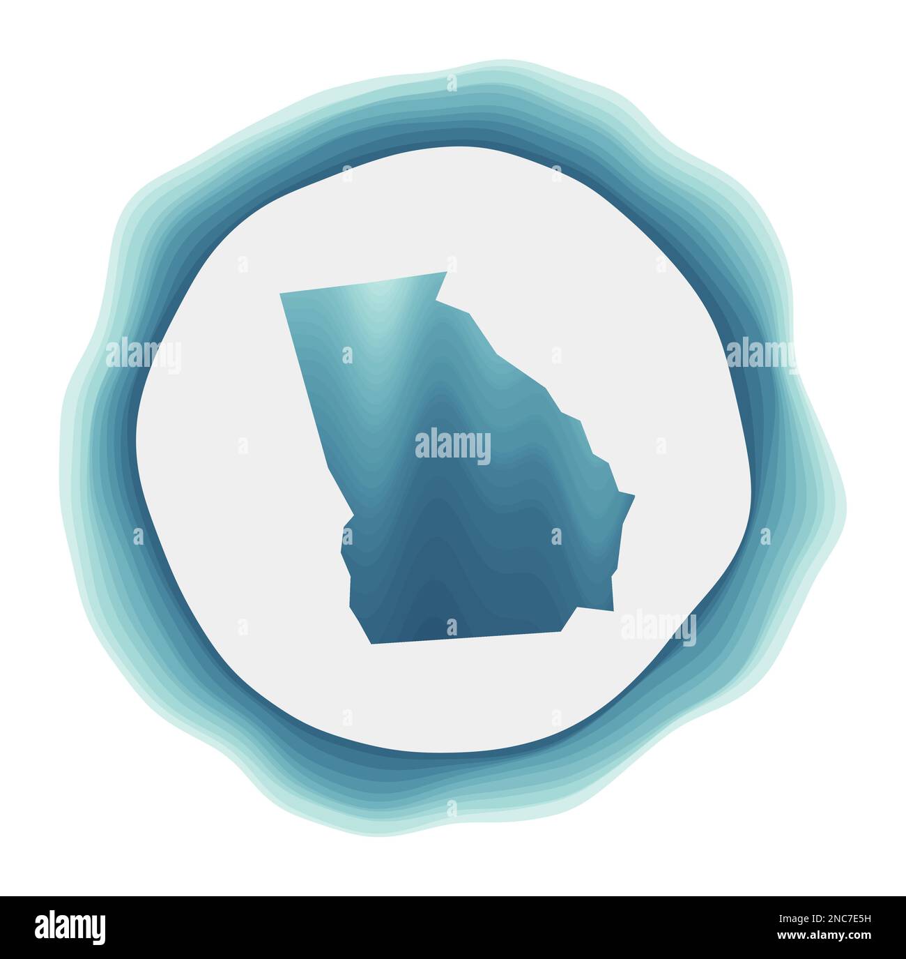 Georgia logo. Badge of the US state. Layered circular sign around ...