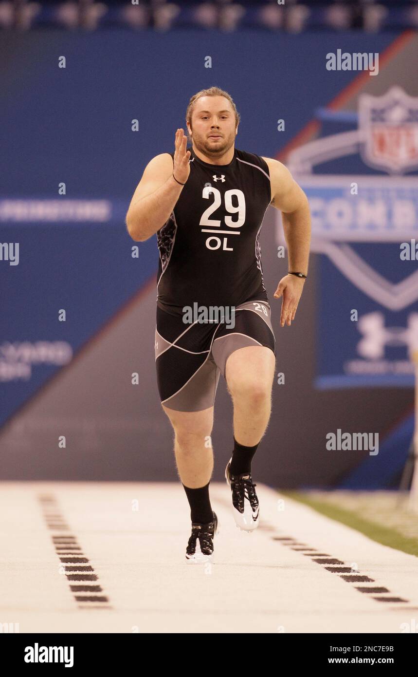Appalachian State offensive lineman Daniel Kilgore runs the 40-yard ...