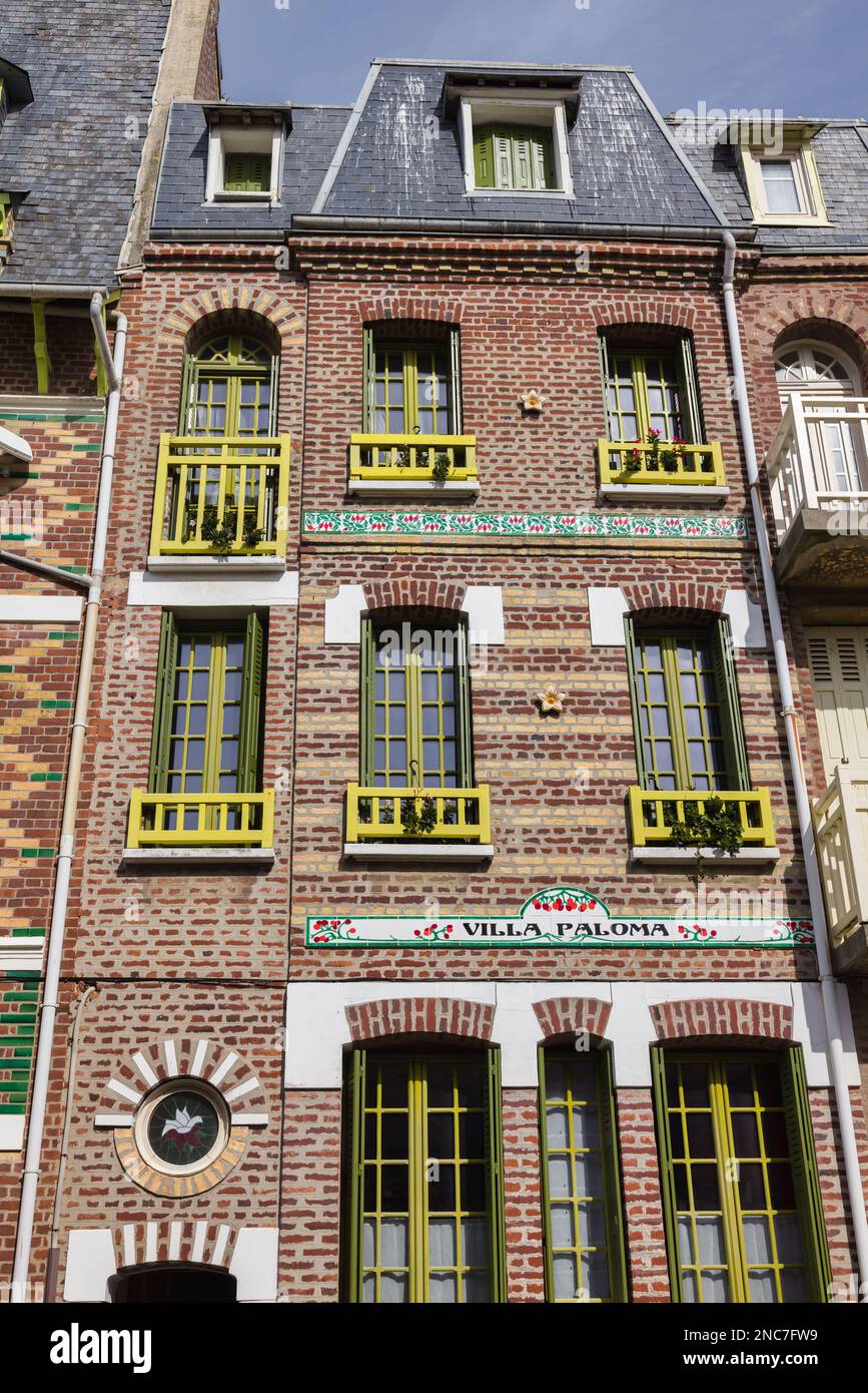 picture of facades of beautiful old houses in Mers-Les-Bains, France ...