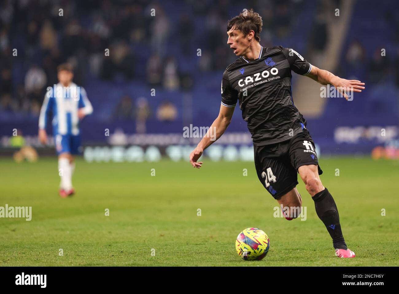 Barcelona, Spain. 13/02/2023, Robin Le Normand of Real Sociedad in ...