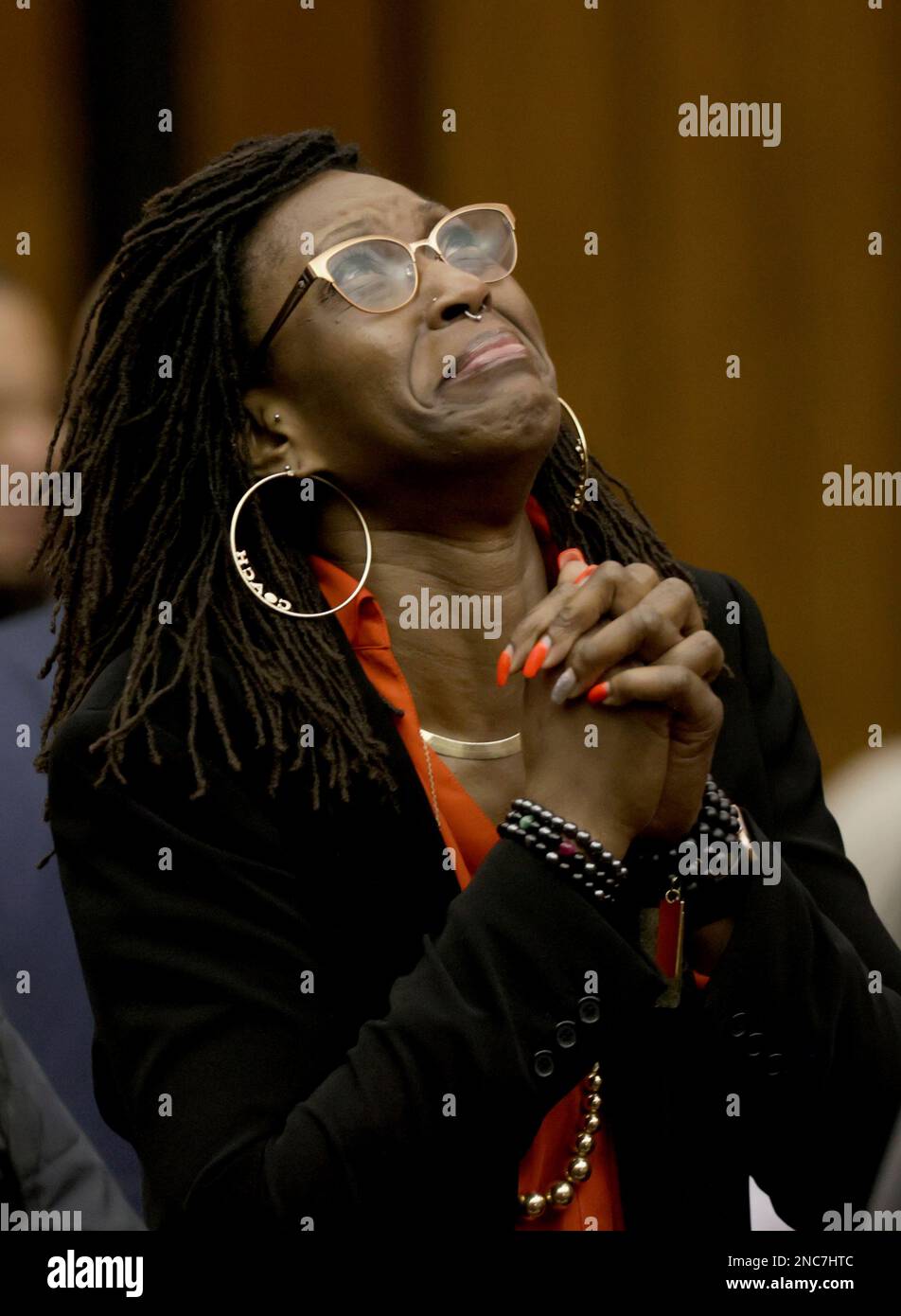 Erika Barrow, former girlfriend to Lamar Johnson, reacts on Tuesday ...