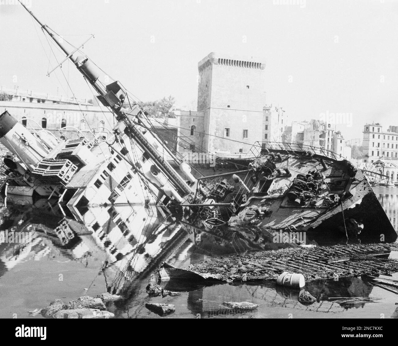 This large board corpse’, blocks the entrance to the port at Marseille ...