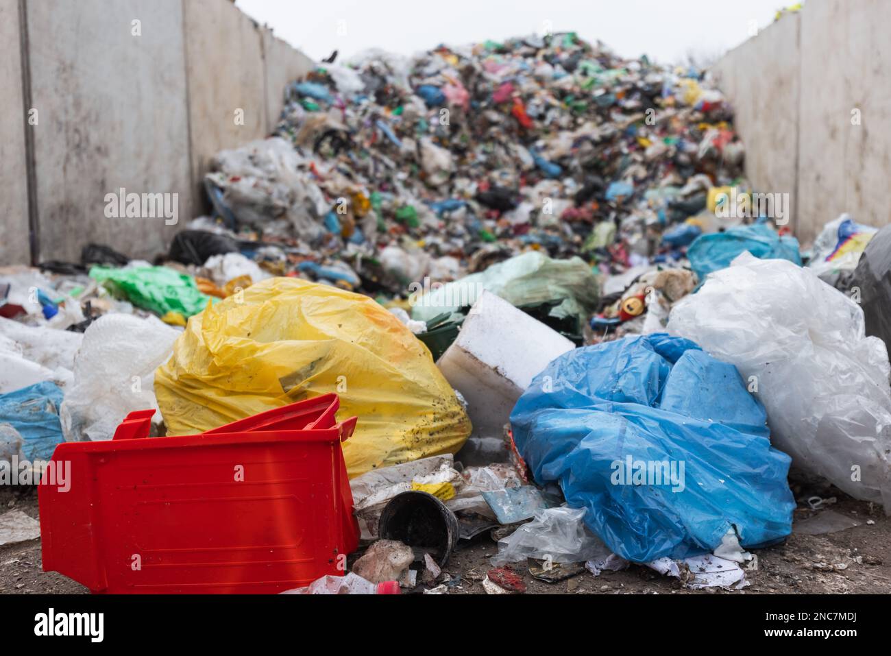 Landfill with trash and garbage polluting environment waiting to ...