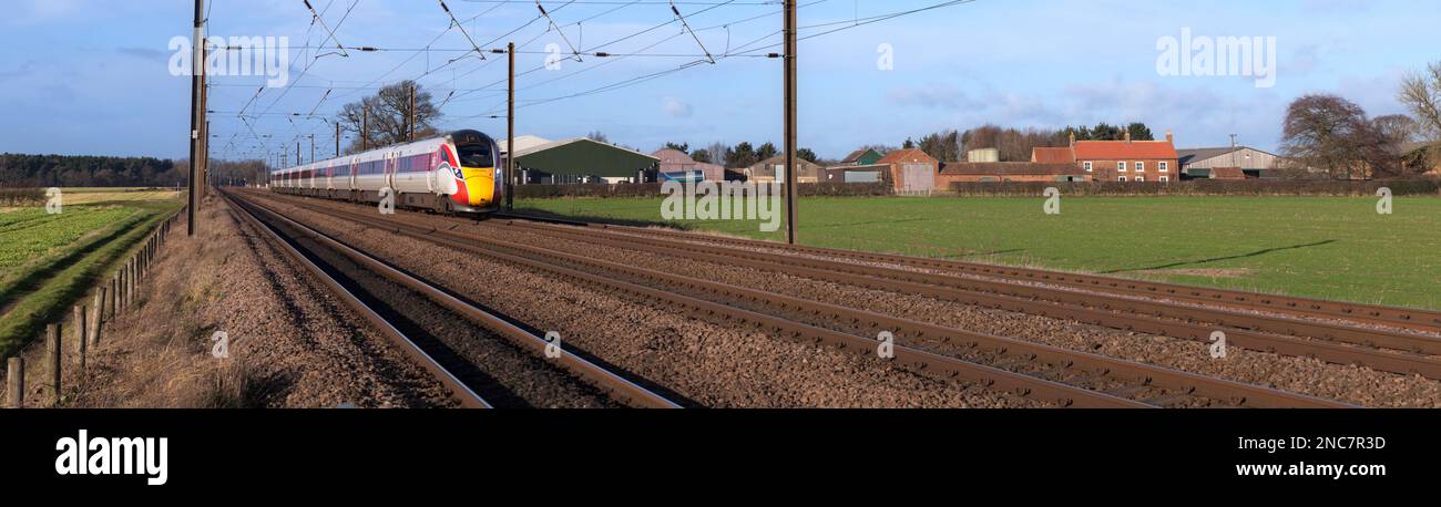 London North Eastern railway Hitachi AT300 class 801 bi mode train ...