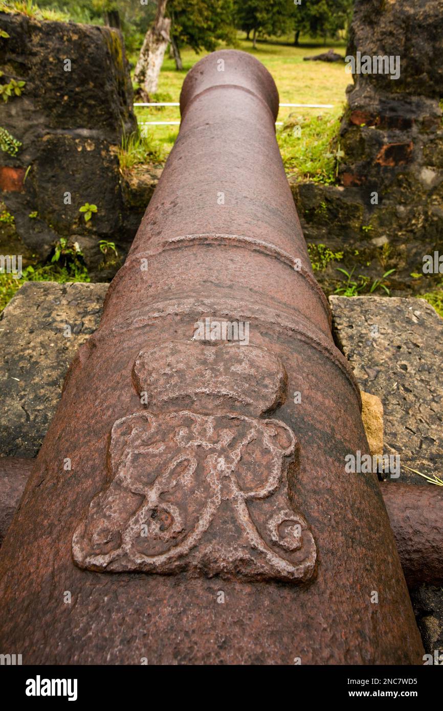 Captured British cannon at the ruins of Fort San Lorenzo, at the mouth ...