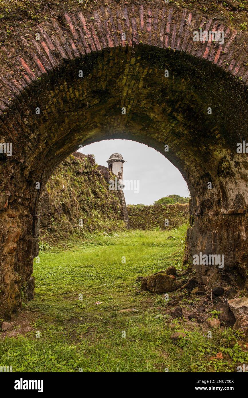 Ruins of Fort San Lorenzo, at the mouth of the Chagres River on the ...