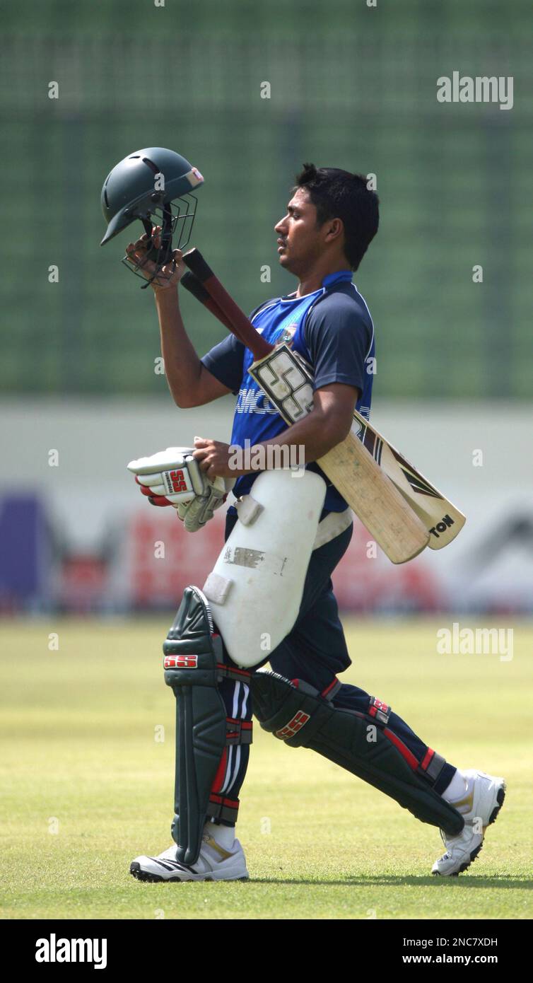 Bangladesh's Mohammad Ashraful seen during their practice for the ...