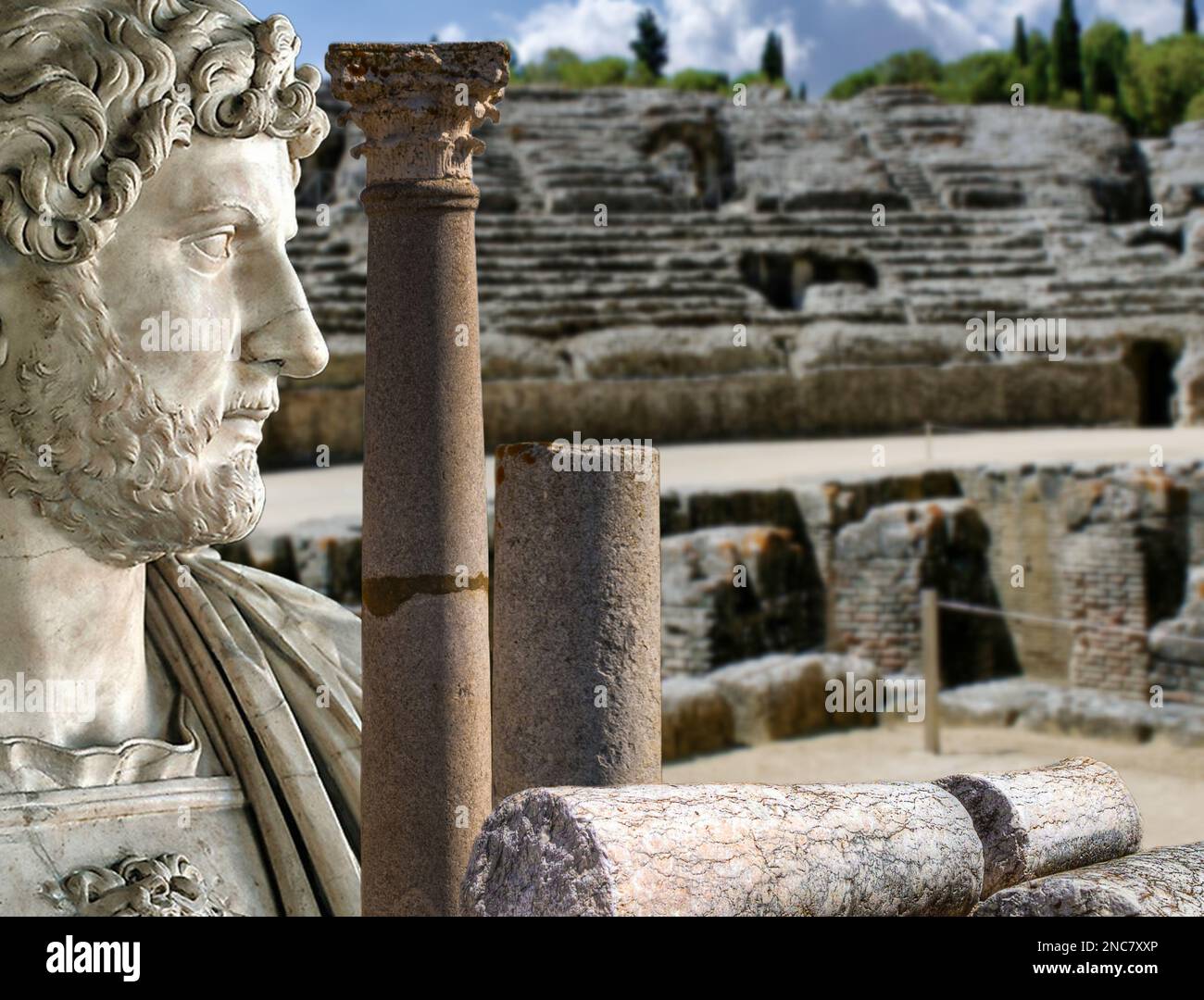 The Amphitheater of Italica, one of the first Roman colonies in Spain ...