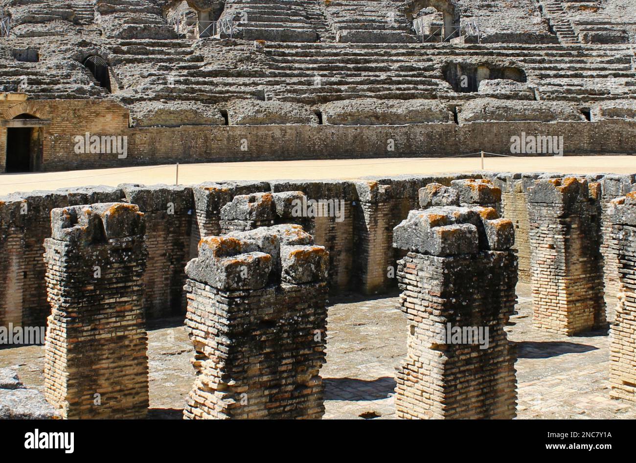 The Amphitheater of Italica, one of the first Roman colonies in Spain ...