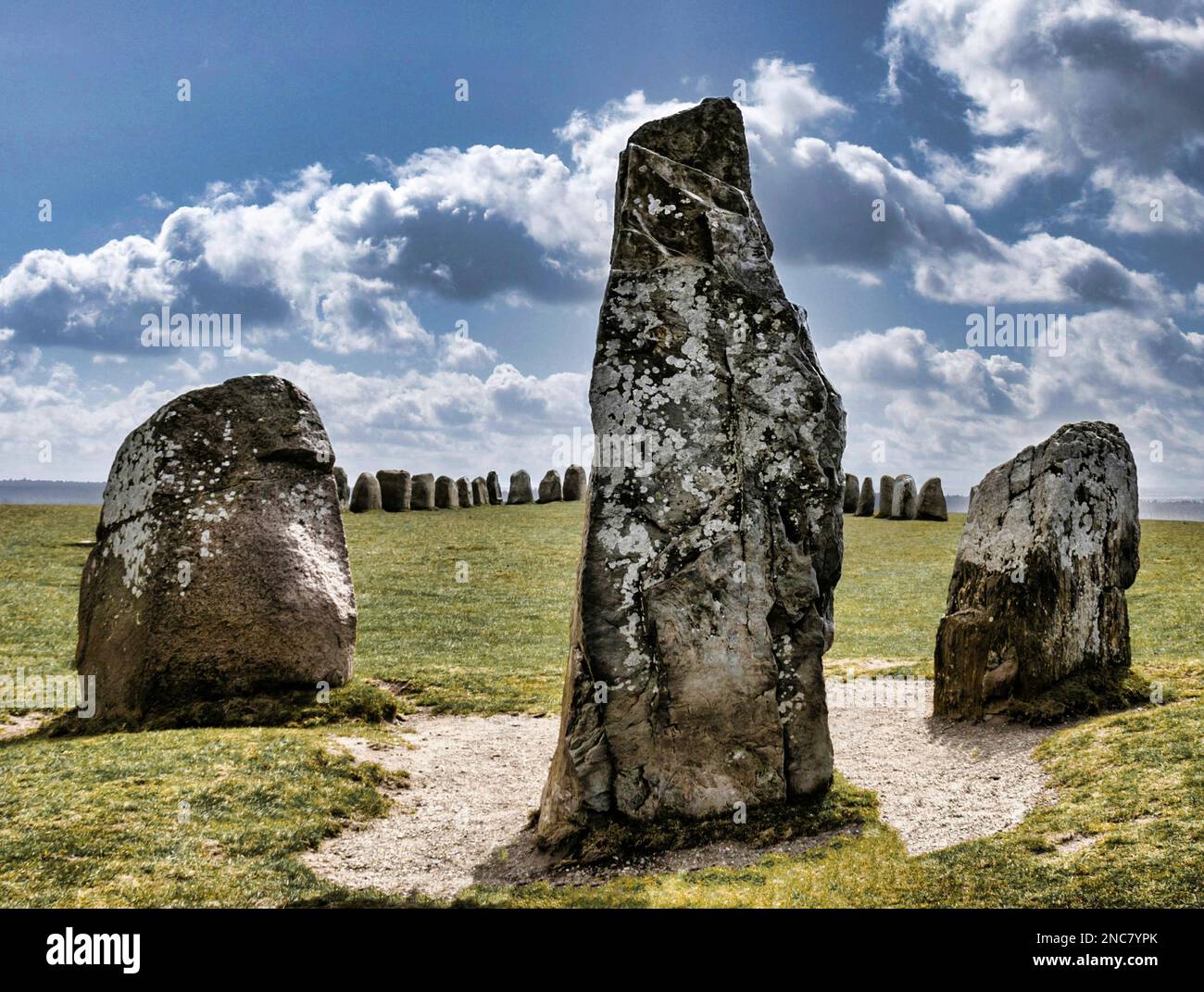 The Ale Stones are a funerary megalithic monument located in Scania, in ...