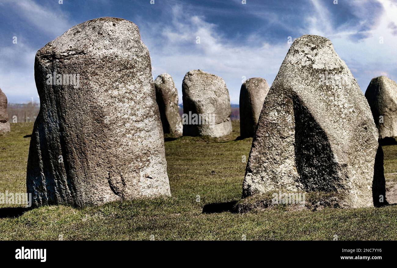 The Ale Stones are a funerary megalithic monument located in Scania, in ...