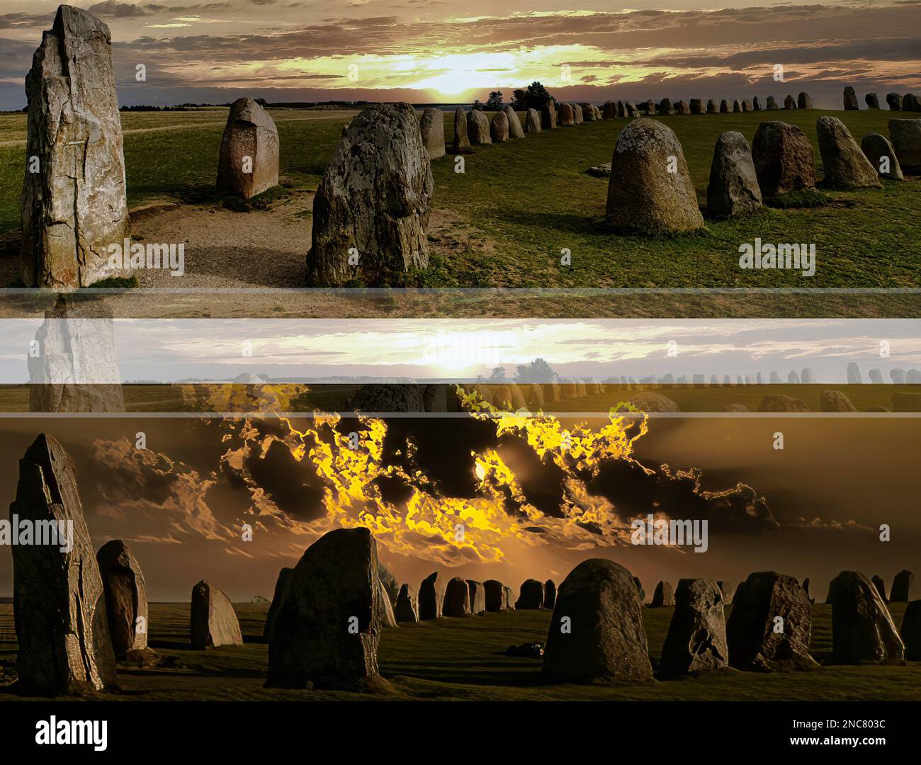 The Ale Stones are a funerary megalithic monument located in Scania, in ...