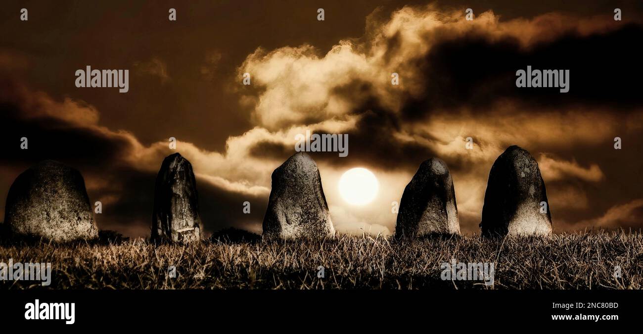 The Ale Stones are a funerary megalithic monument located in Scania, in ...