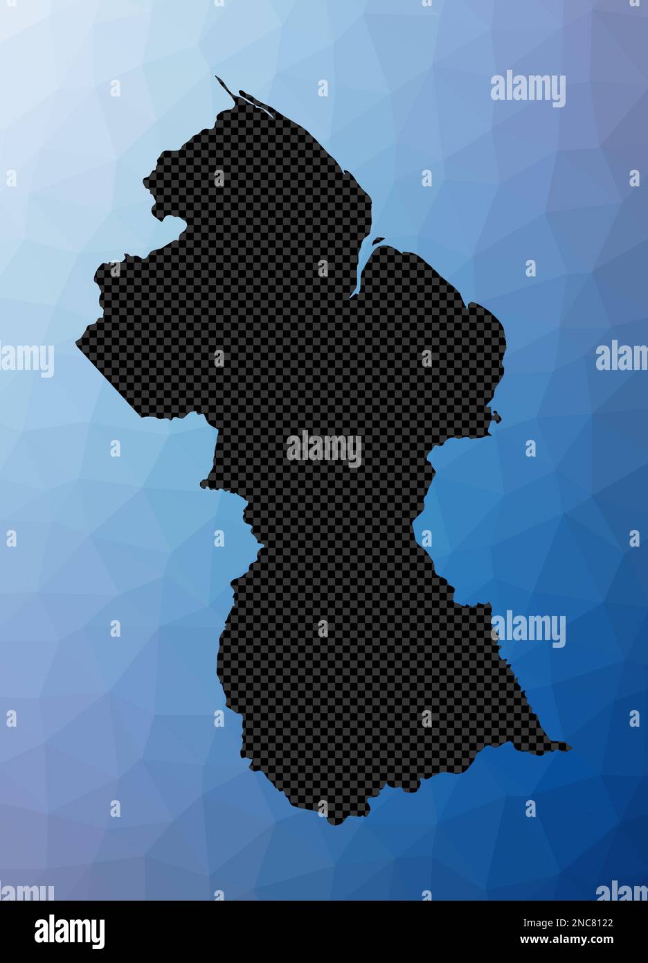 Guyana geometric map. Stencil shape of Guyana in low poly style ...