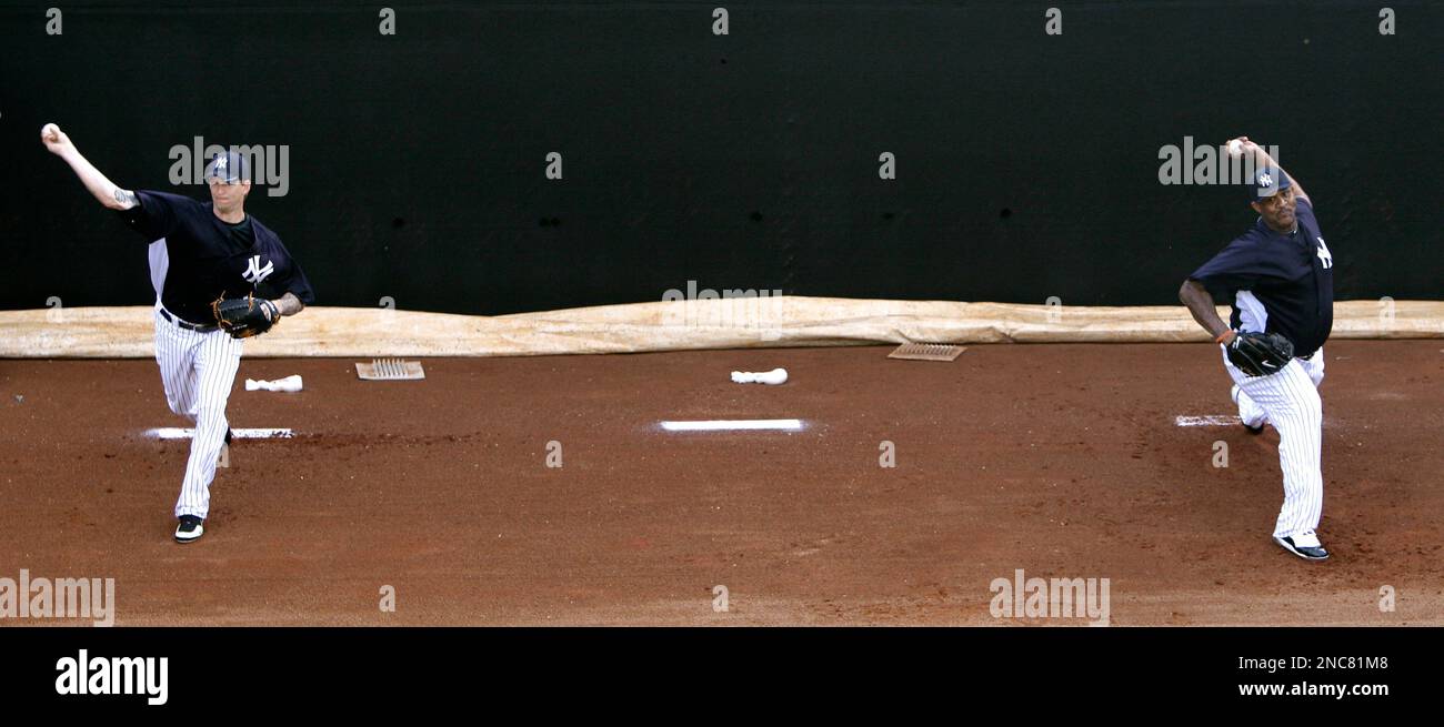 New York Yankees pitchers A.J. Burnett, left, and CC Sabathia, right ...