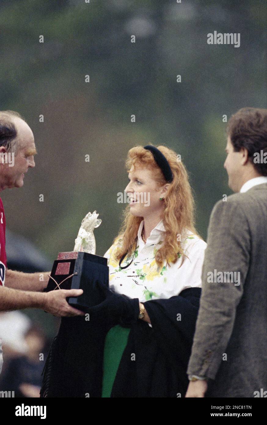 The Duchess of York, Sarah Ferguson, presents her father Major Ronald ...
