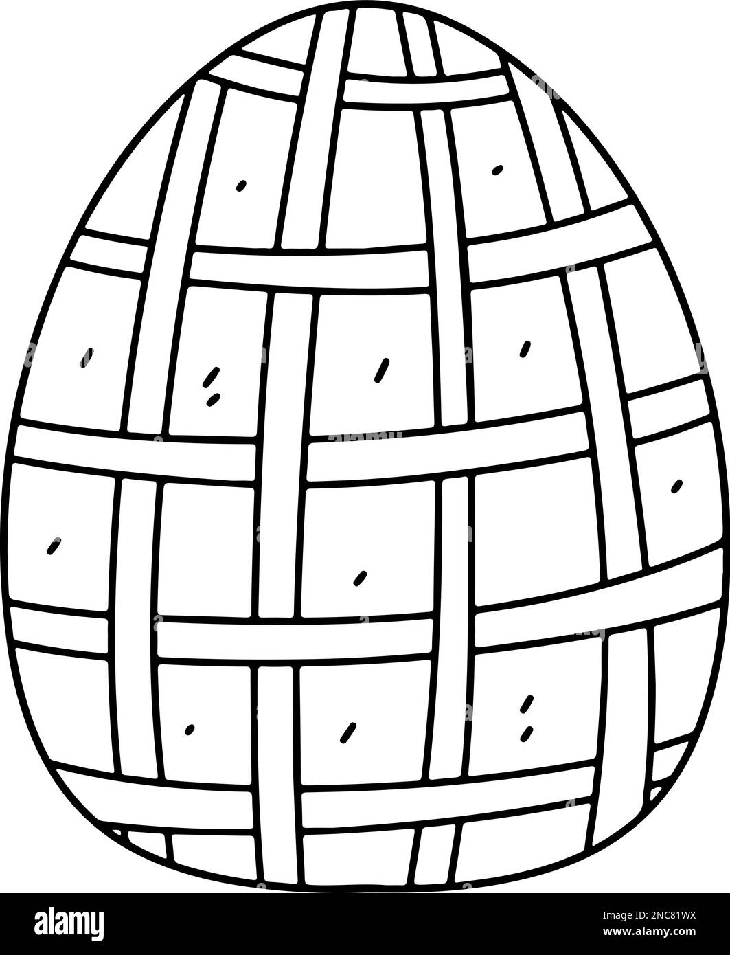 Easter egg in hand drawn doodle style. Coloring book for children Stock ...