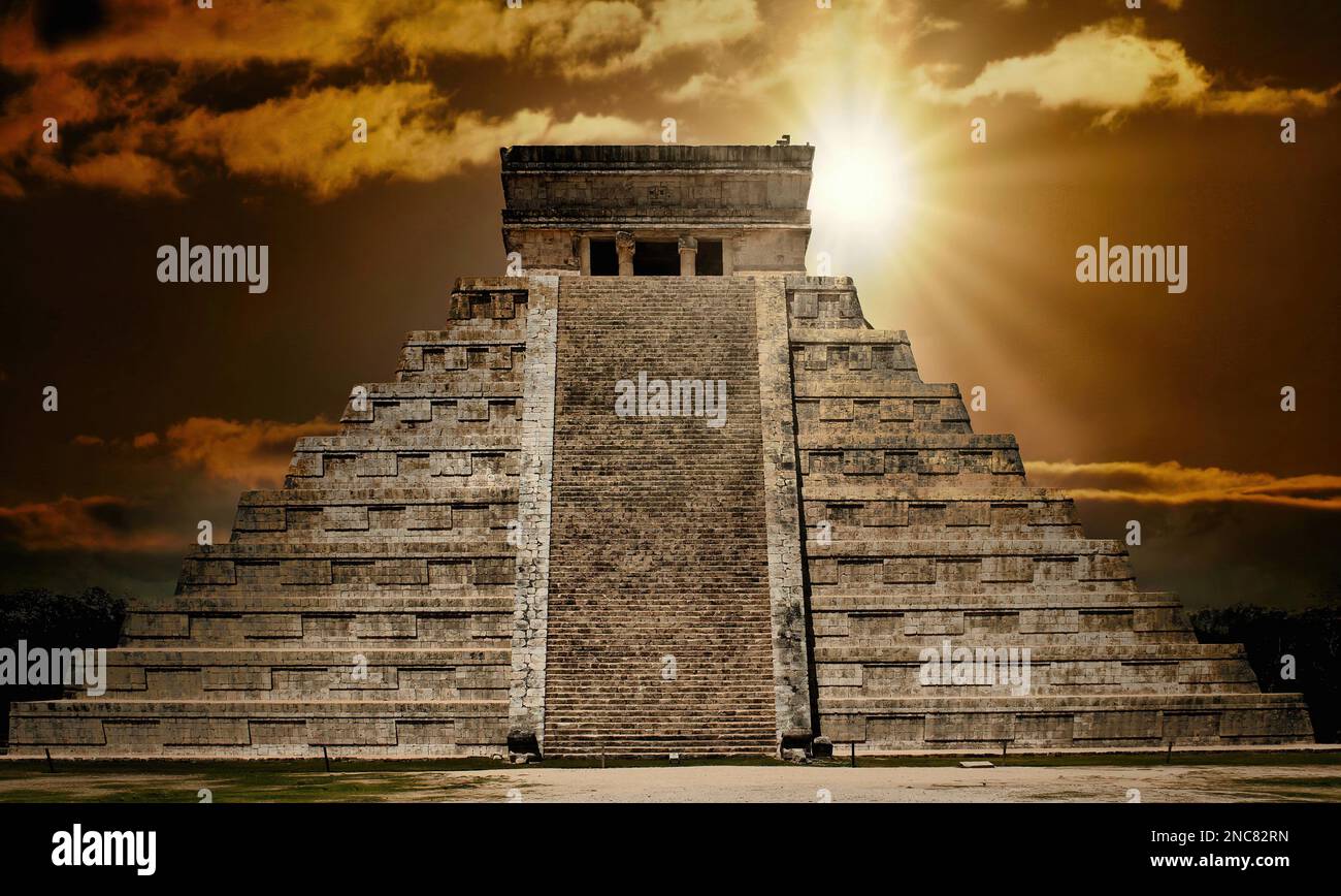 The Kukulcán pyramid in Chichén Itzá, also known as El Castillo or the ...