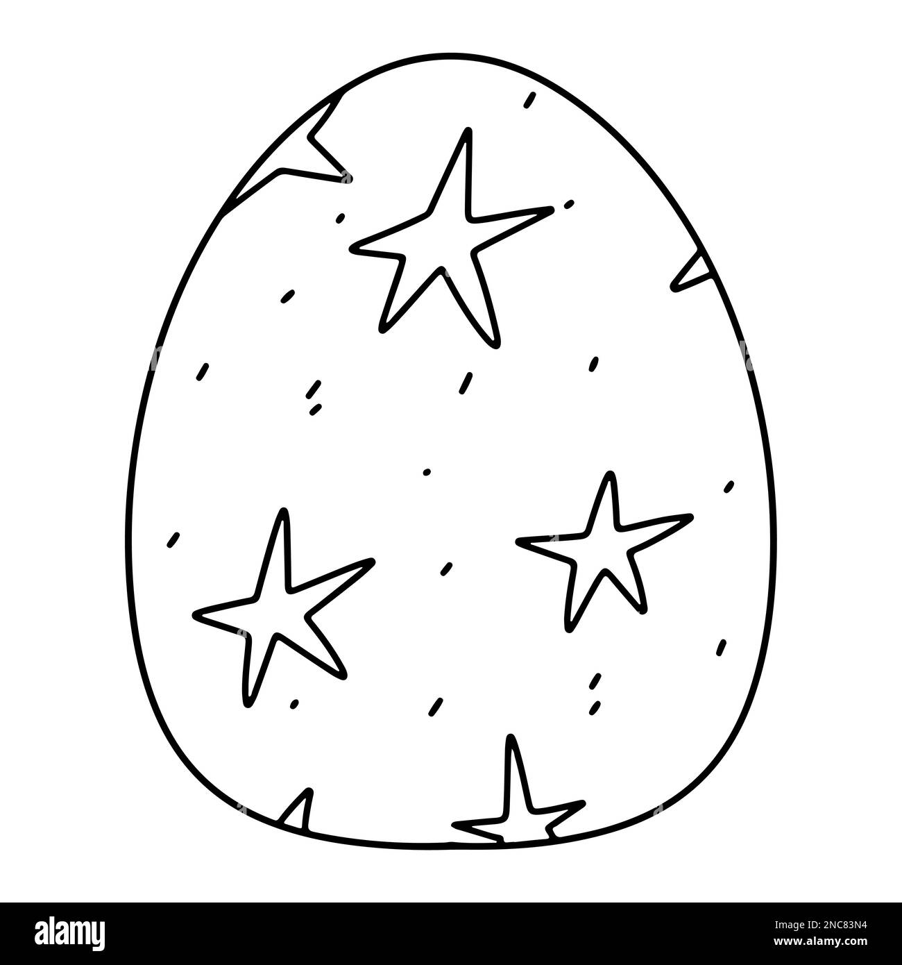 Easter egg in hand drawn doodle style. Coloring book for children Stock ...
