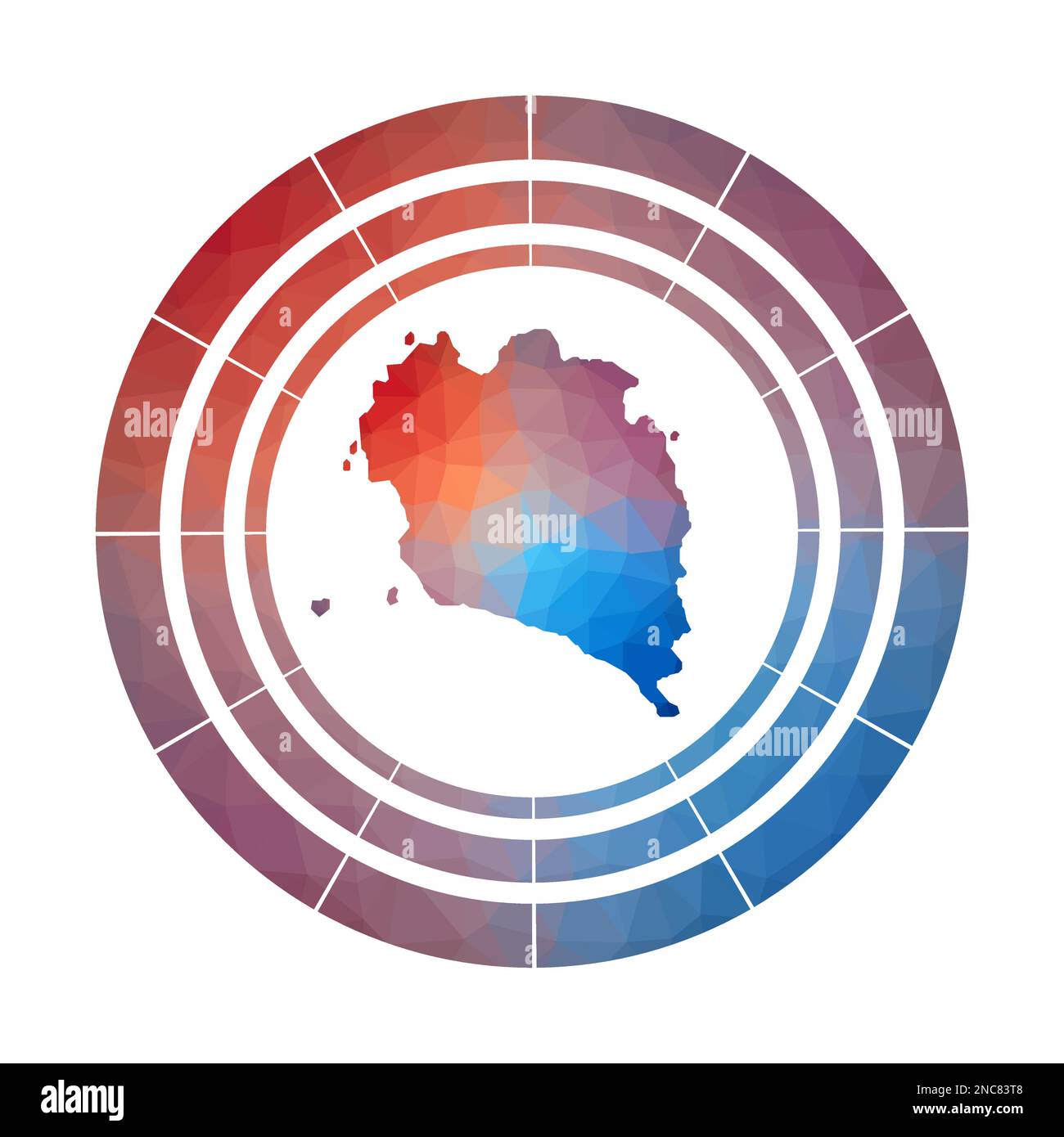 Ko Pha Ngan badge. Bright gradient logo of island in low poly style ...