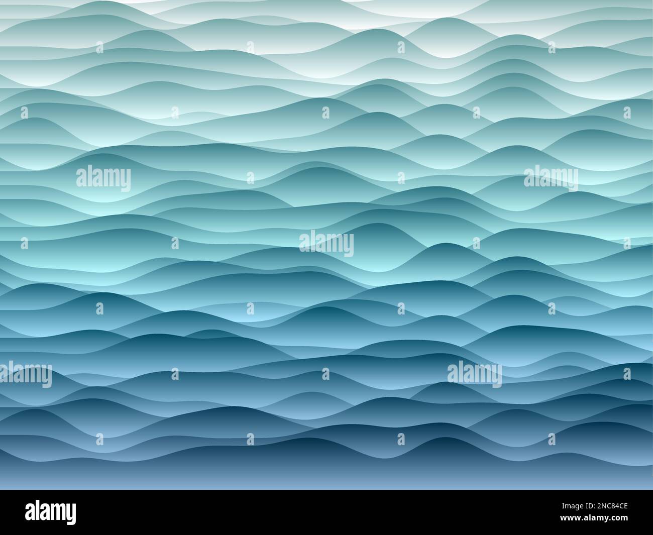 Abstract curves background. Smooth curves with gradients in teal colors. Authentic vector ...