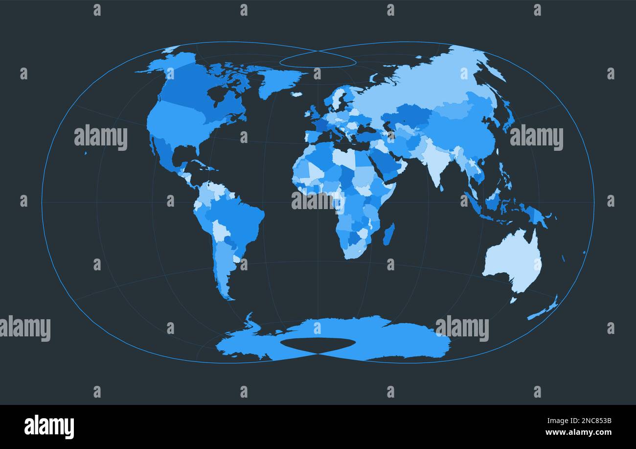 World Map. Laskowski tri-optimal projection. Futuristic world ...
