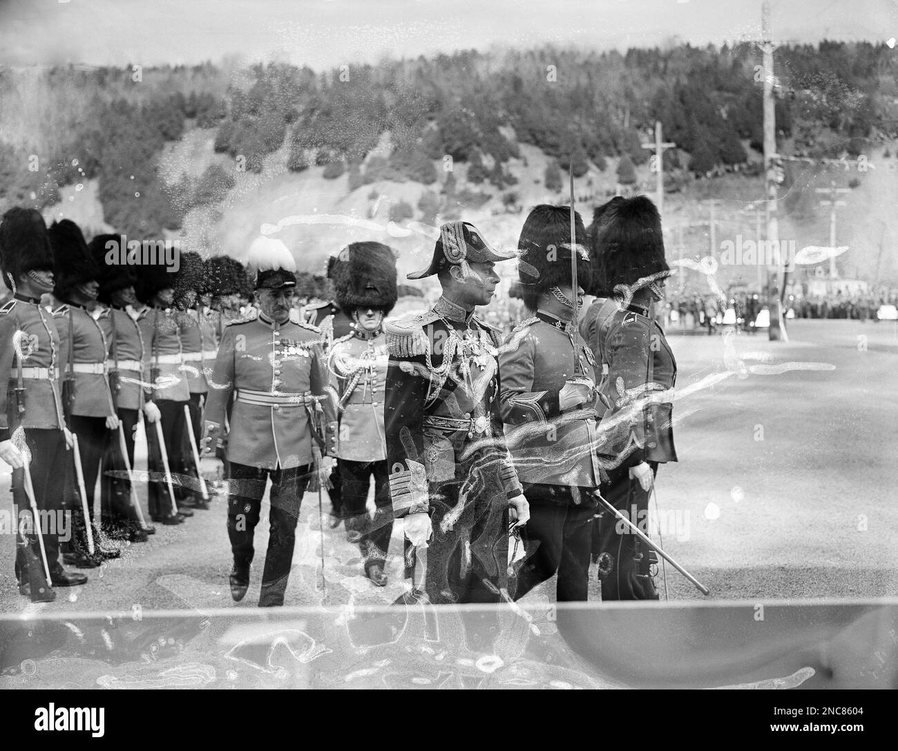 King George VI of England., wearing his blue admiral’s uniform and ...