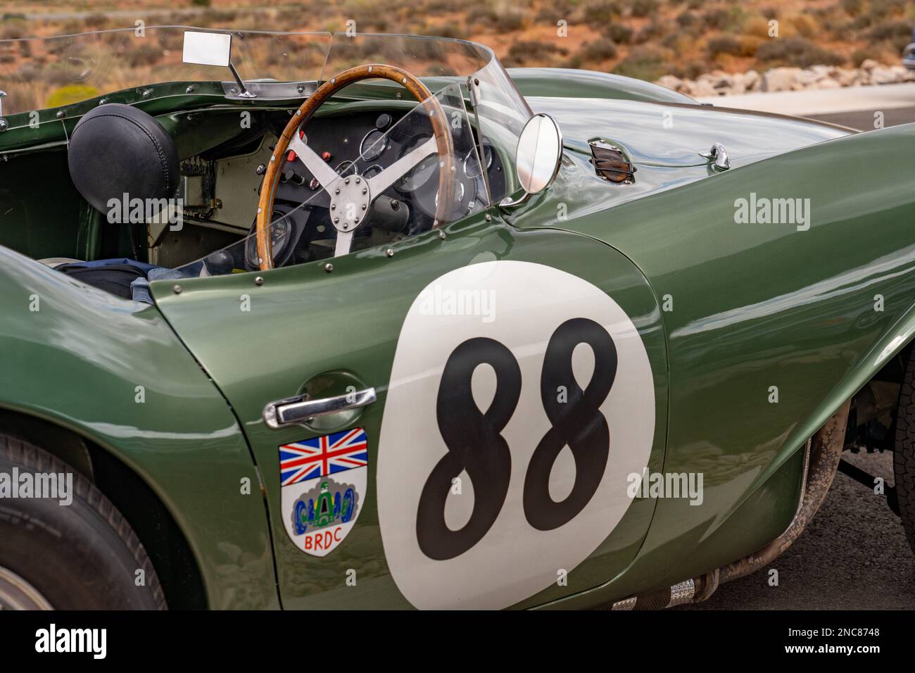 Cockpit of a rare British-built 1956 Aston Martin DB3S former racing ...