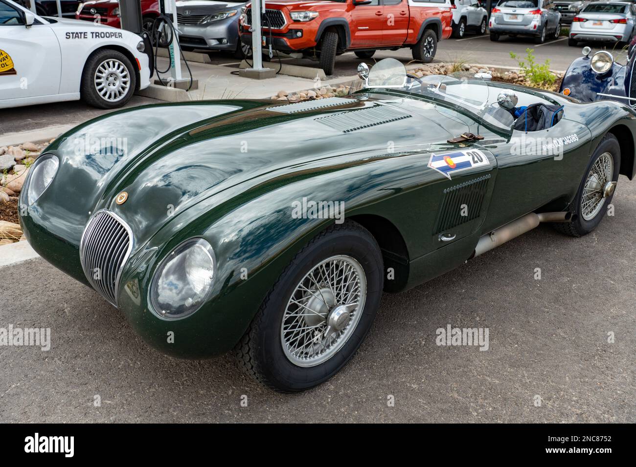 A rare British-built 1952 Jaguar C-Type former racing sports car in the ...