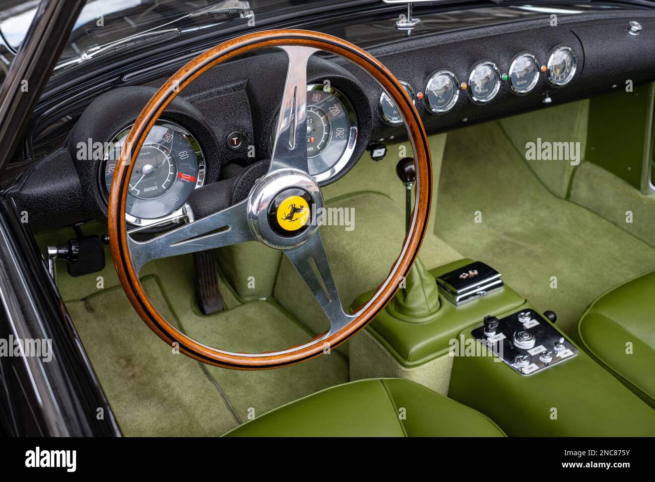 1958 Ferrari 250 GT PF Series 1 Cabriolet sports car in the Colorado Grand road rally Stock ...