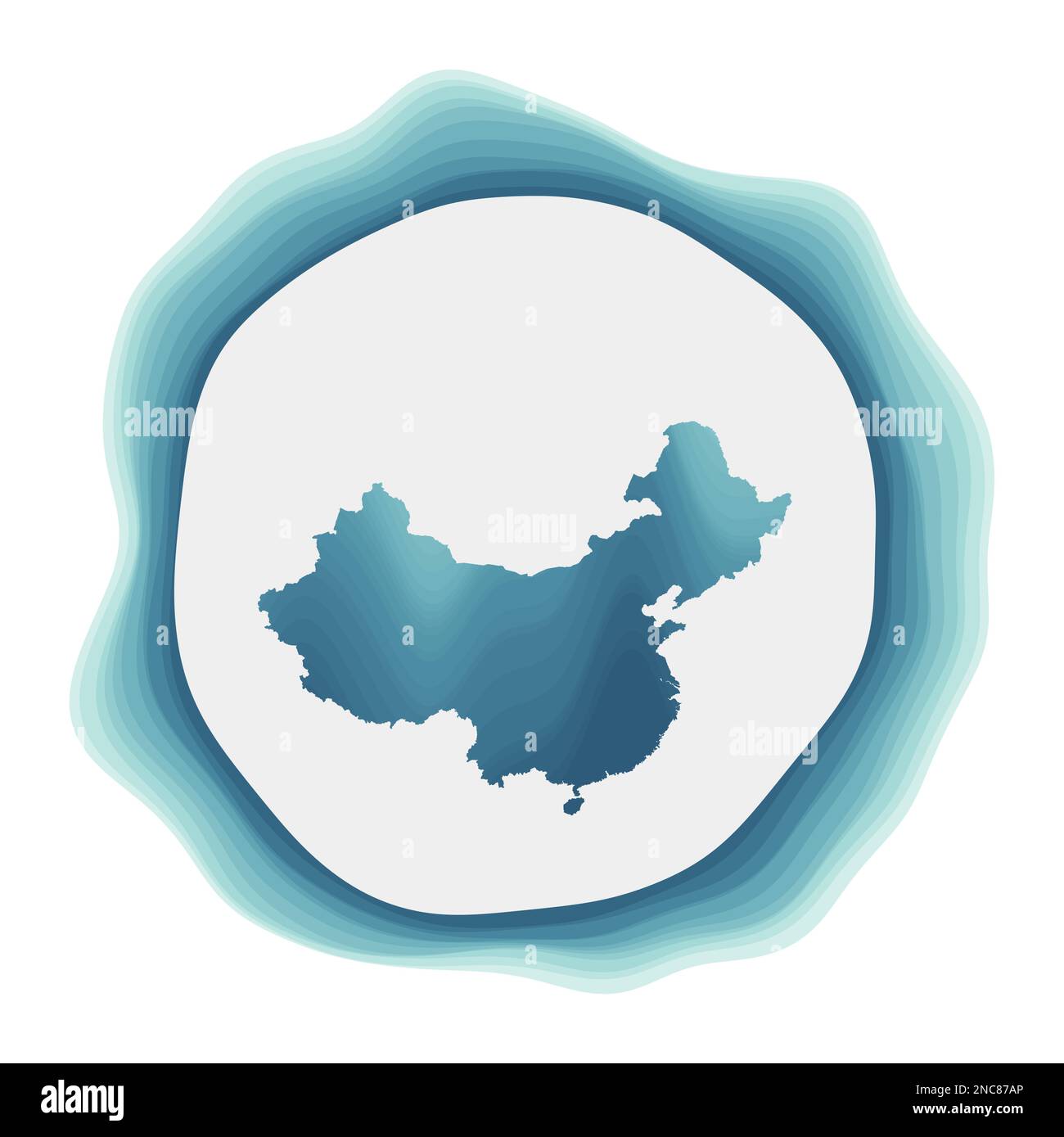 China logo. Badge of the country. Layered circular sign around China ...