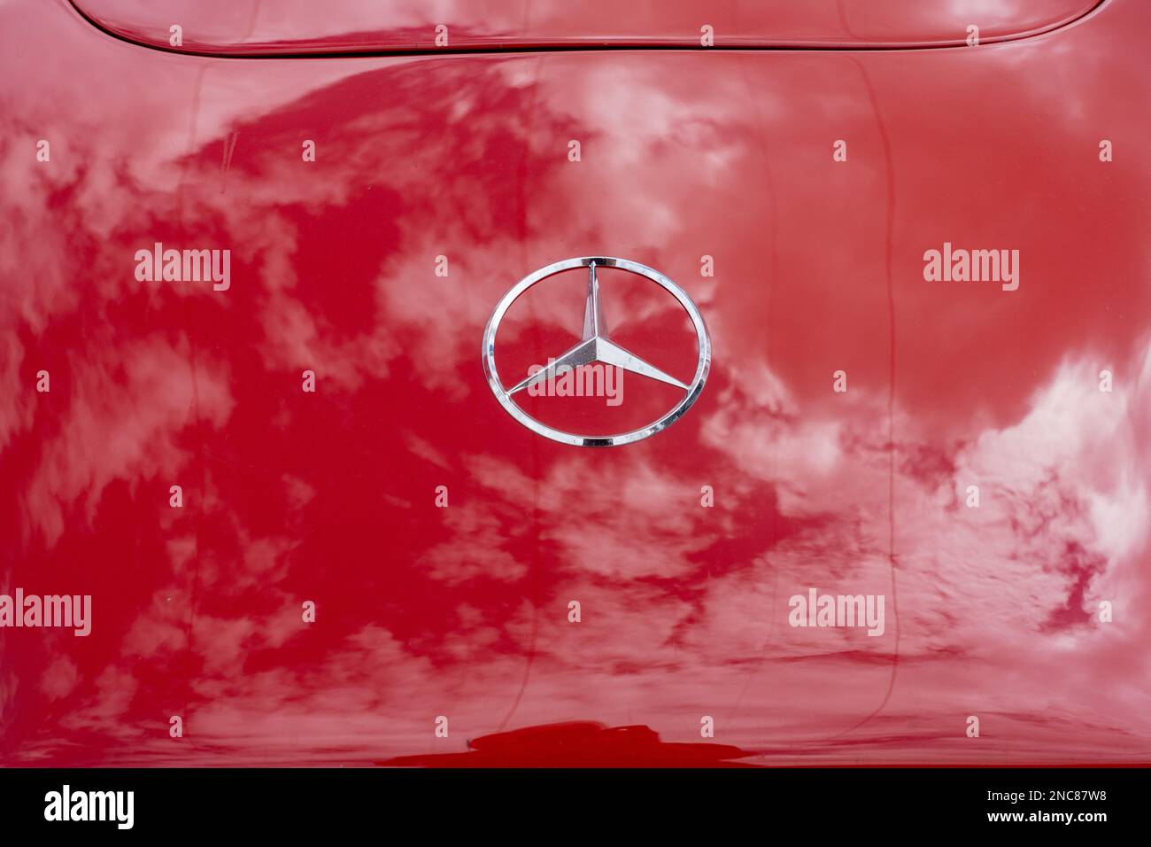 Mercedes-Benz emblem on the 1953 Hughes-Kircher Special former race car ...