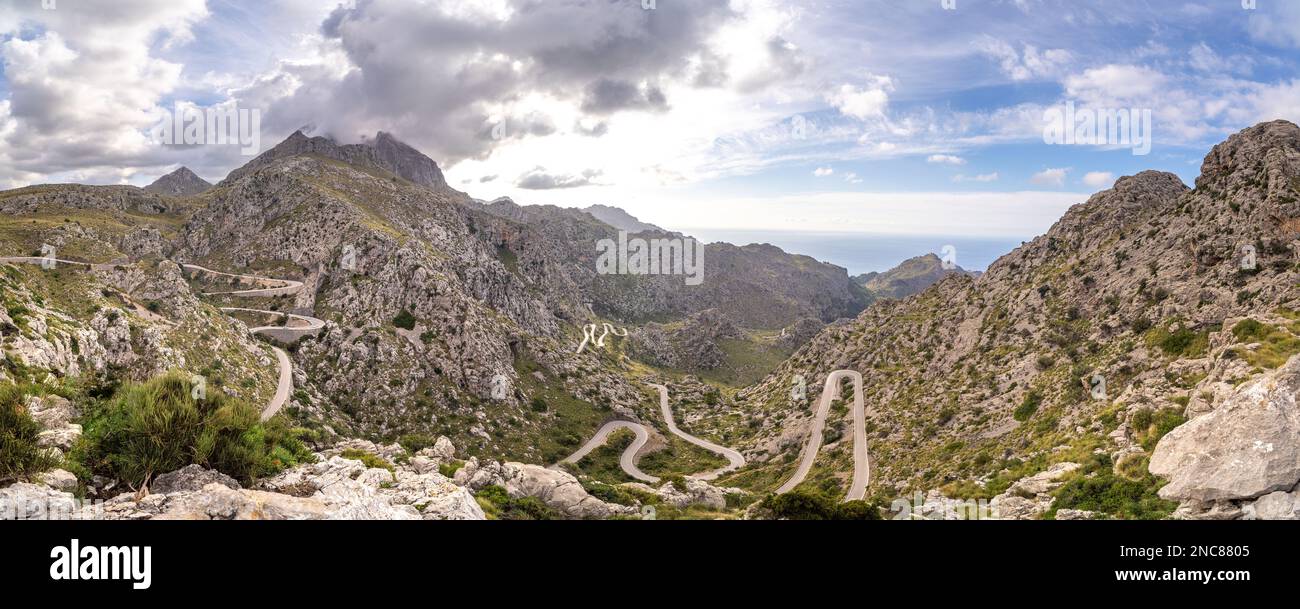 Sa Calobra road, Mallorca, Spain. Winding island road. Famous for its ...