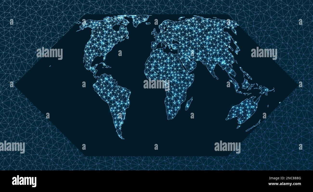 Internet and global connections map. Eckert 2 projection. World Network ... Internet and global connections map. Eckert 2 projection. World Network ...