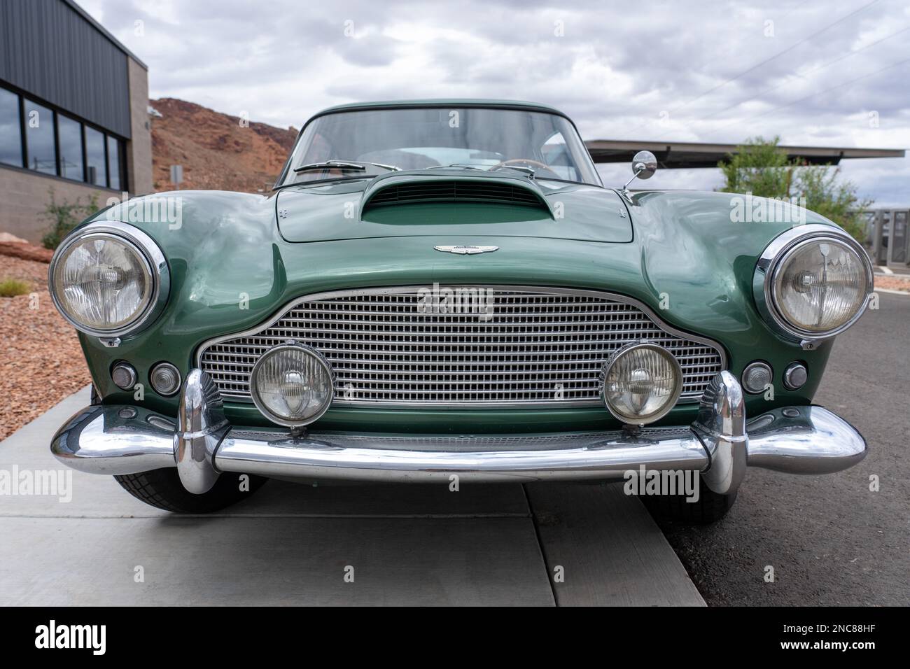 Front view of a classic 1960 Aston Martin DB4 Series 1 sports car Stock ...