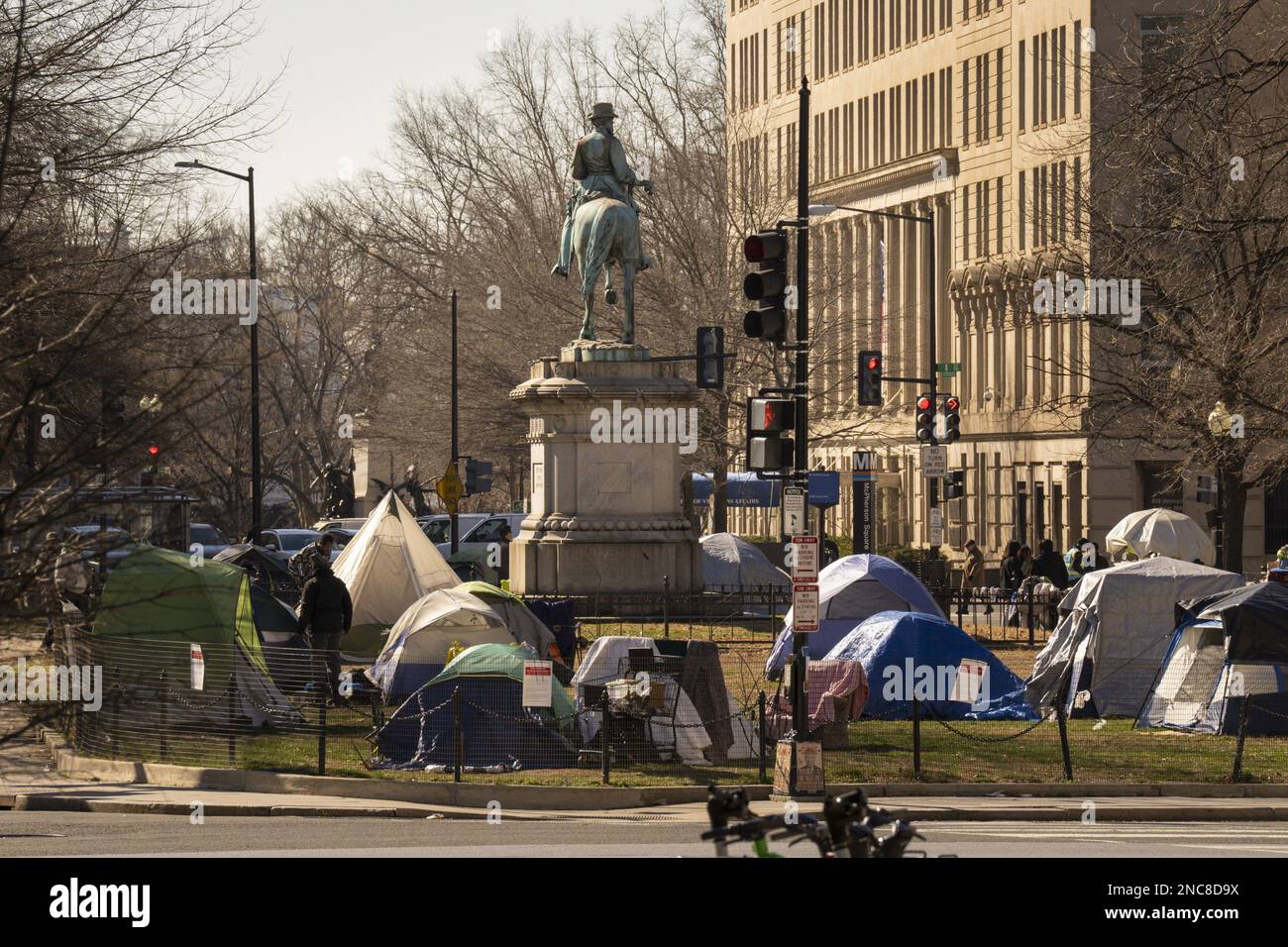 Washington, United States. 14th Feb, 2023. Tents occupy a large portion ...