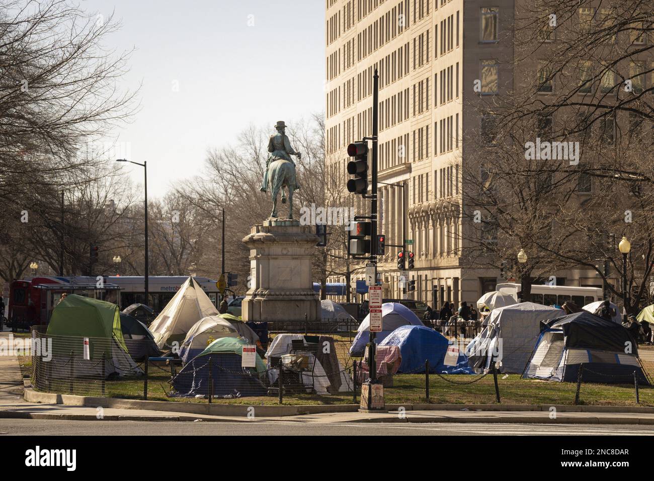 Washington, United States. 14th Feb, 2023. Tents occupy a large portion ...
