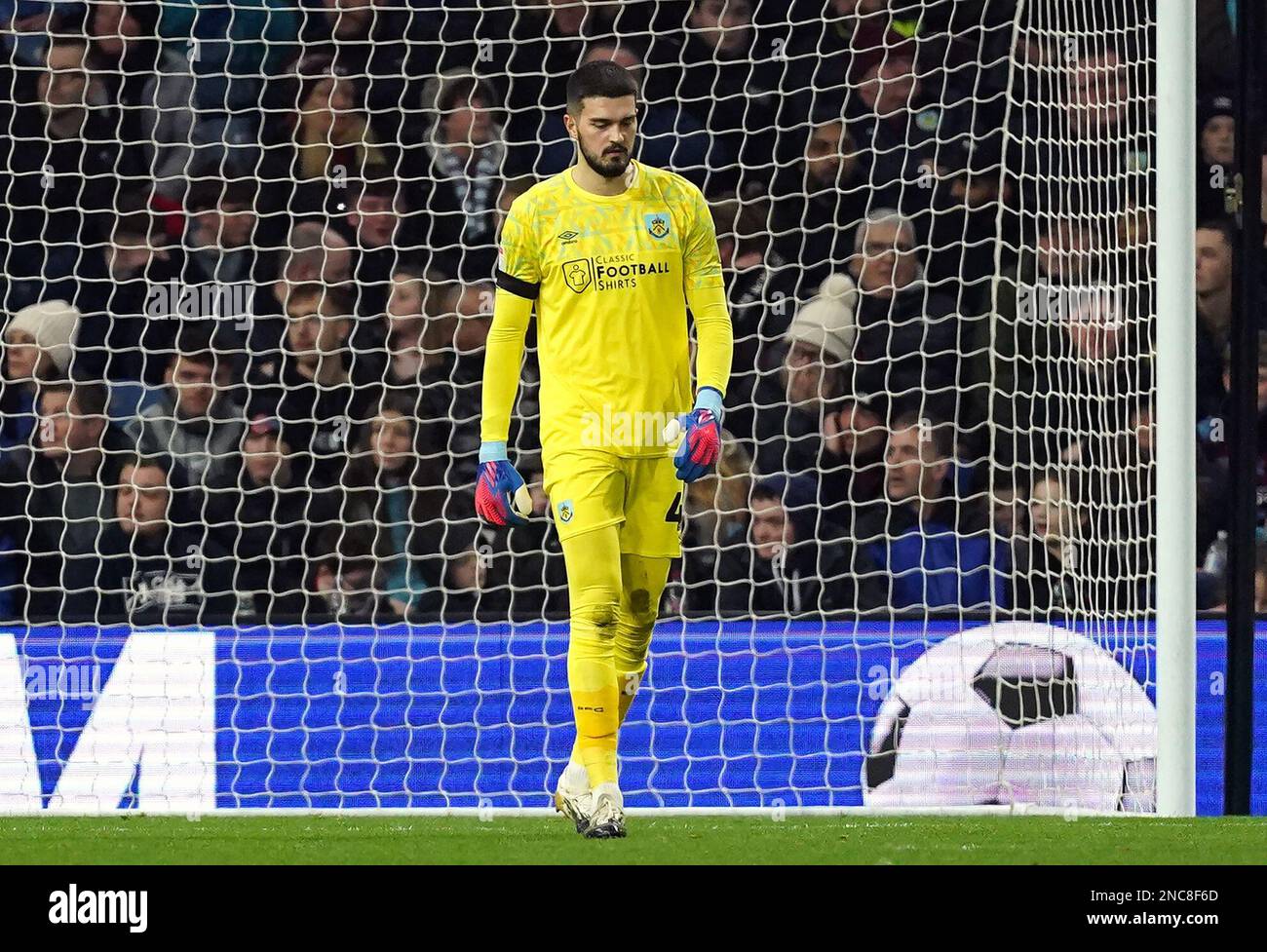 Burnley goalkeeper Arijanet Muric reacts after conceding their side's ...