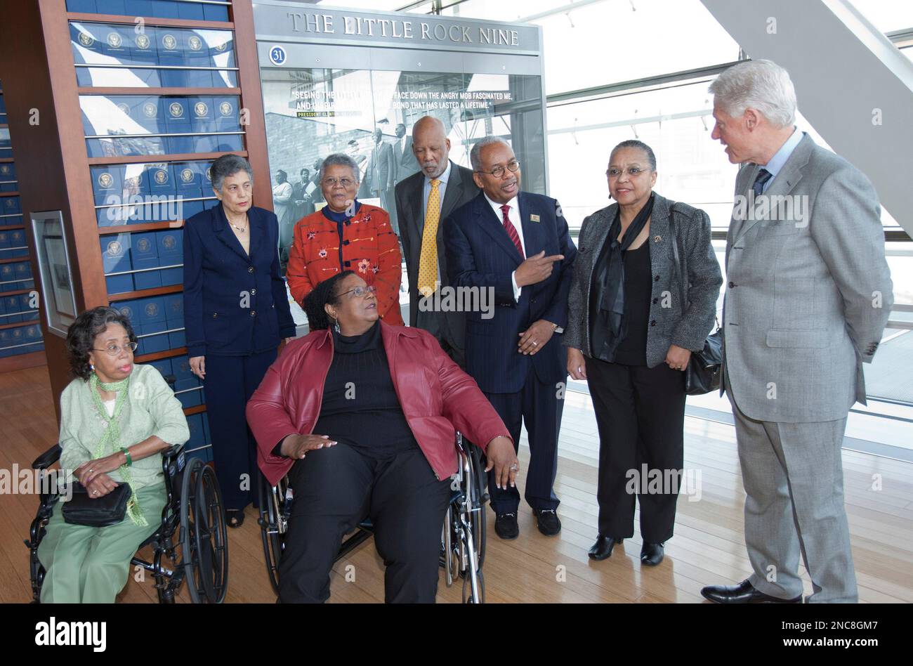 Members of the Little Rock Nine, standing from left, Carlotta Walls ...