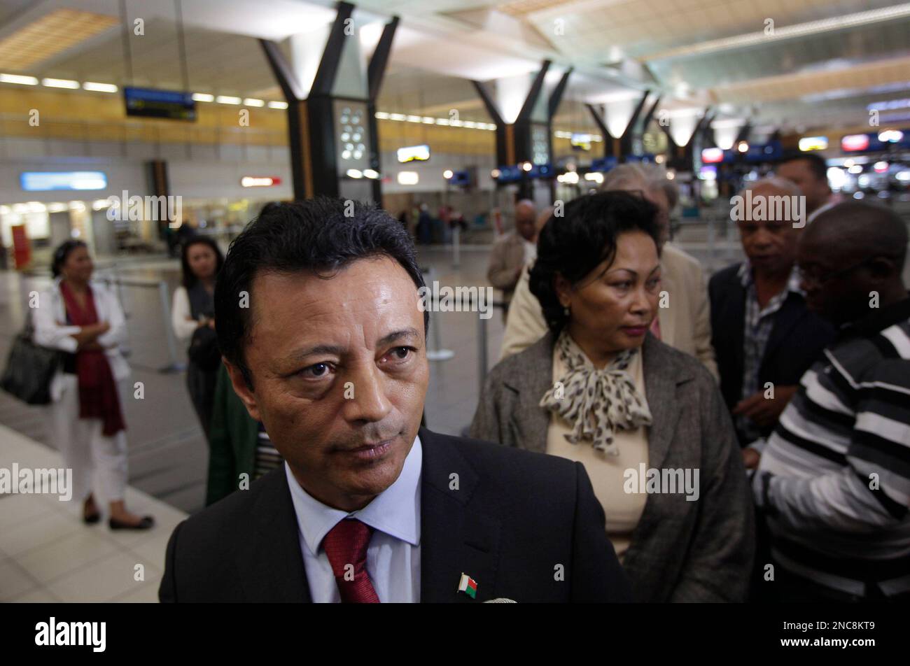 Ousted Madagascar president Marc Ravalomanana waits at the South ...