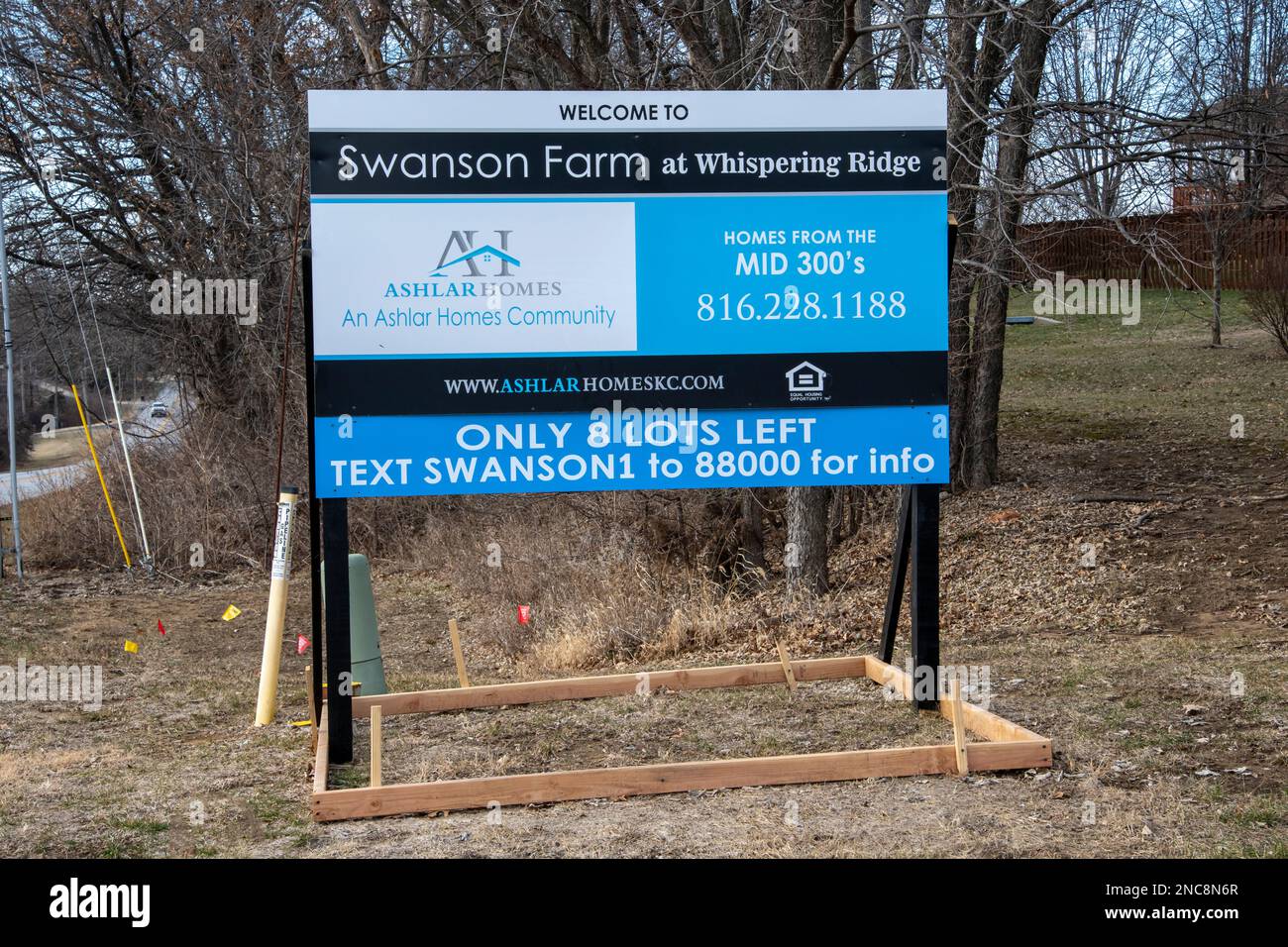 Kansas City, Kansas. Sign advertising homes for sale in the mid $300s ...