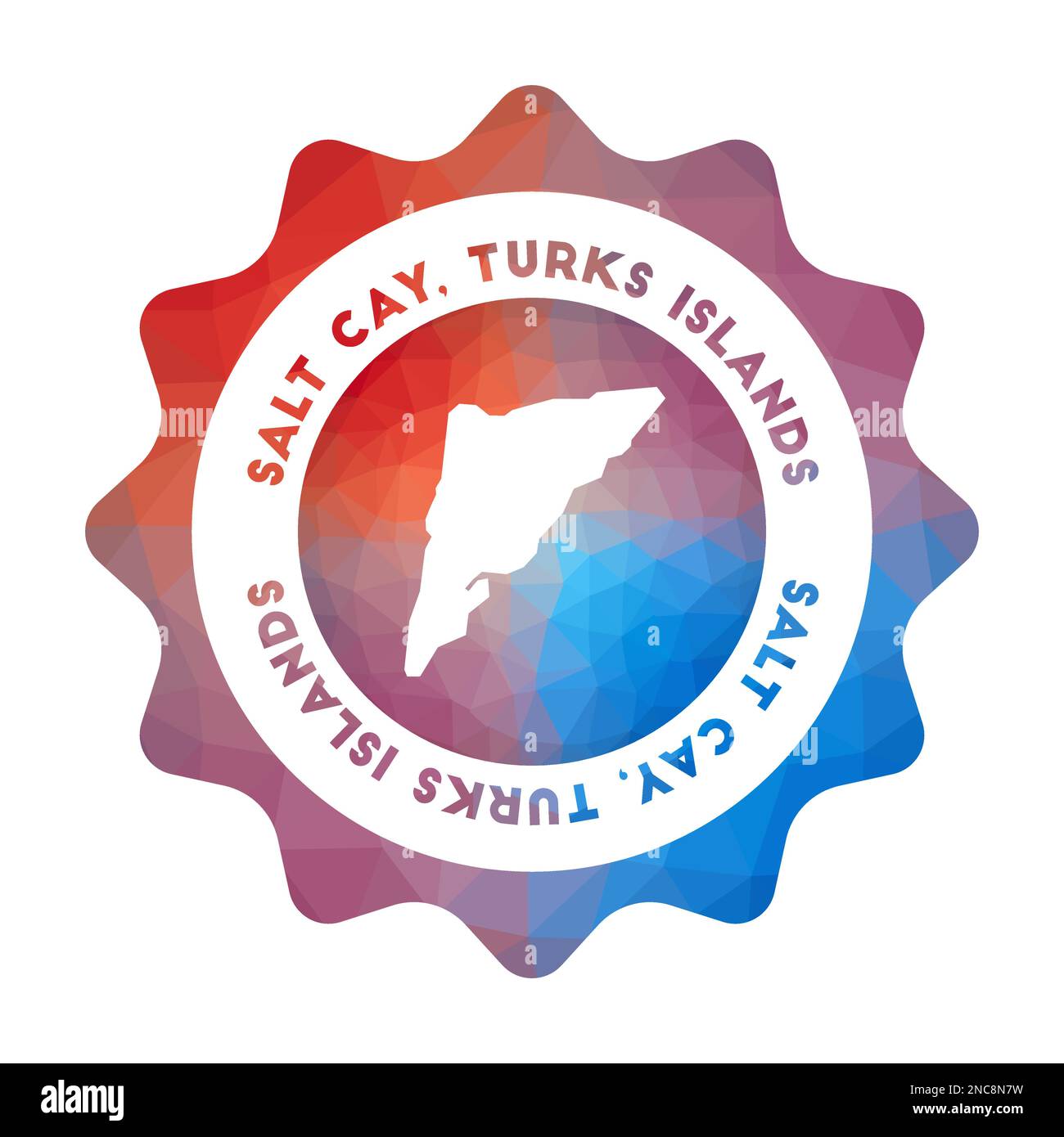 Salt Cay, Turks Islands low poly logo. Colorful gradient travel logo of ...