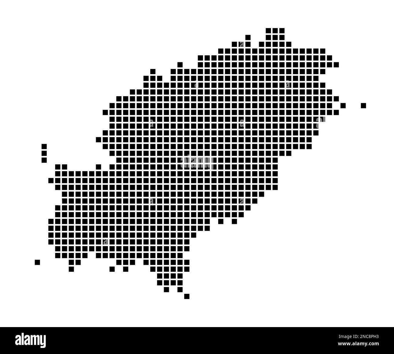 Ibiza map. Map of Ibiza in dotted style. Borders of the island filled ...