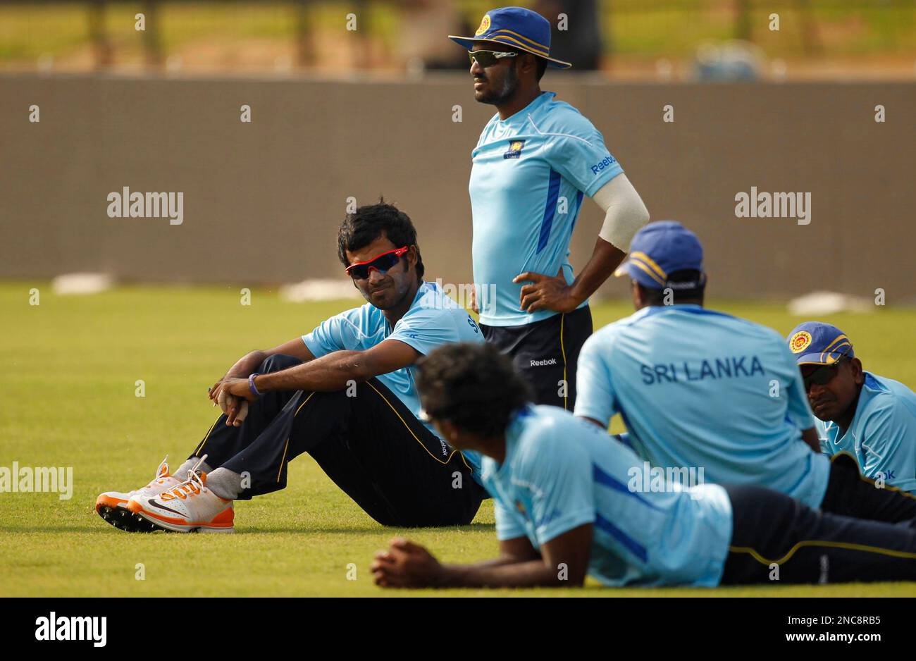 Sri Lankan cricketers Upul Tharanga, left facing camera, and Chamara ...