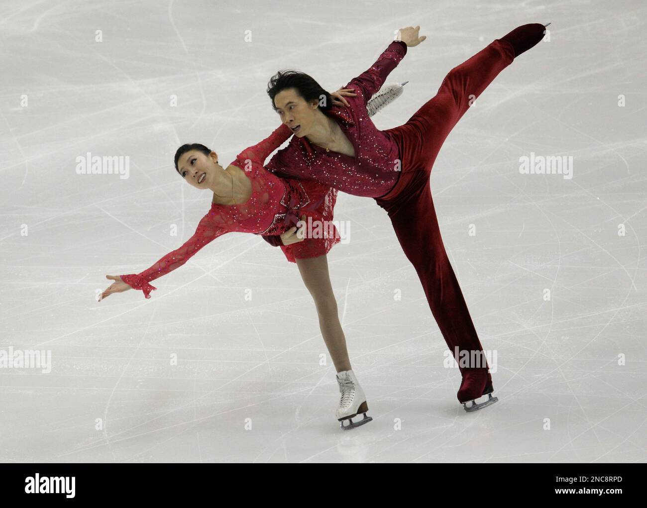 China's Pang Qing and Tong Jian perform during the pairs free skating ...