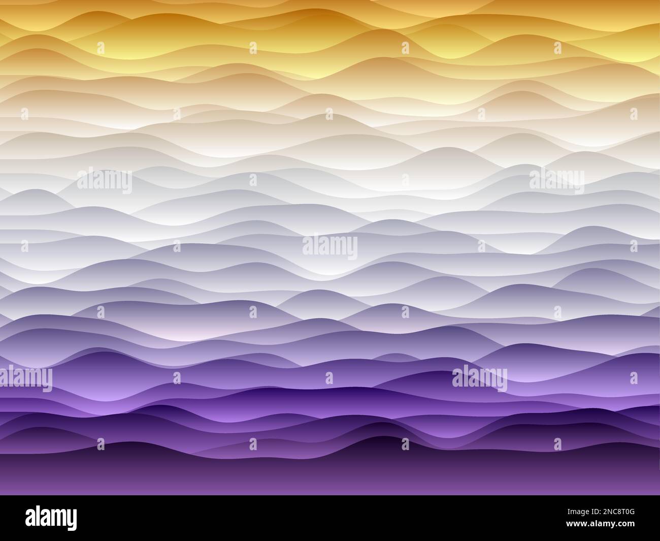 Abstract curves background. Smooth curves with gradients in purple and orange colors. Beautiful ...