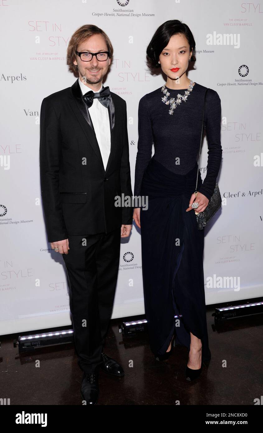 Nicolas Bos, President and CEO of Van Cleef & Arpels, and model Du Juan ...