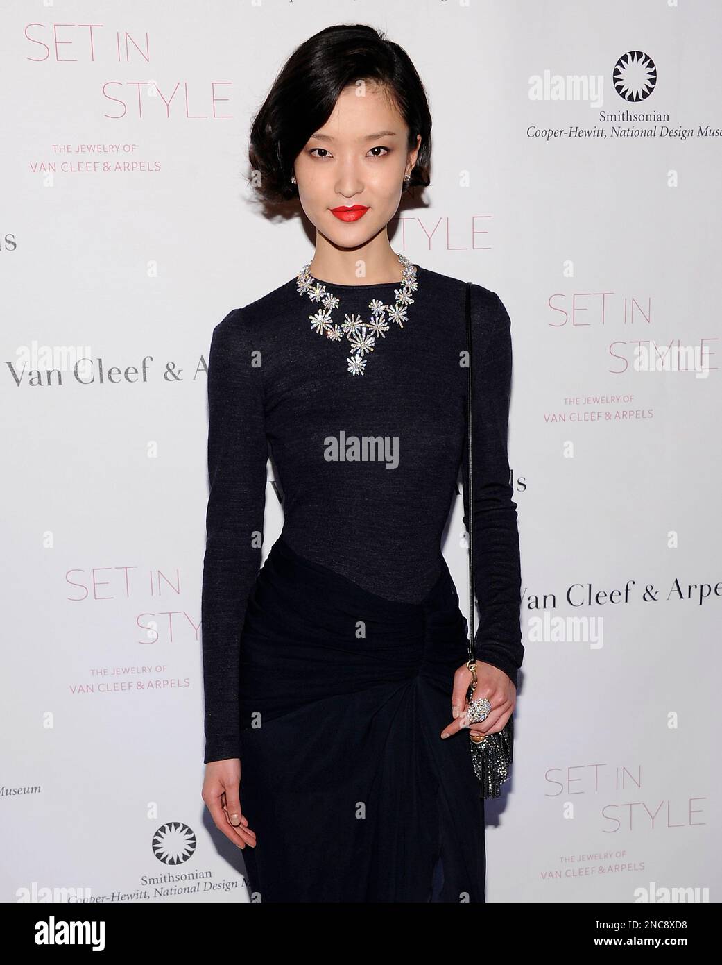 Model Du Juan attends the "Set In Style: The Jewelry of Van Cleef ...