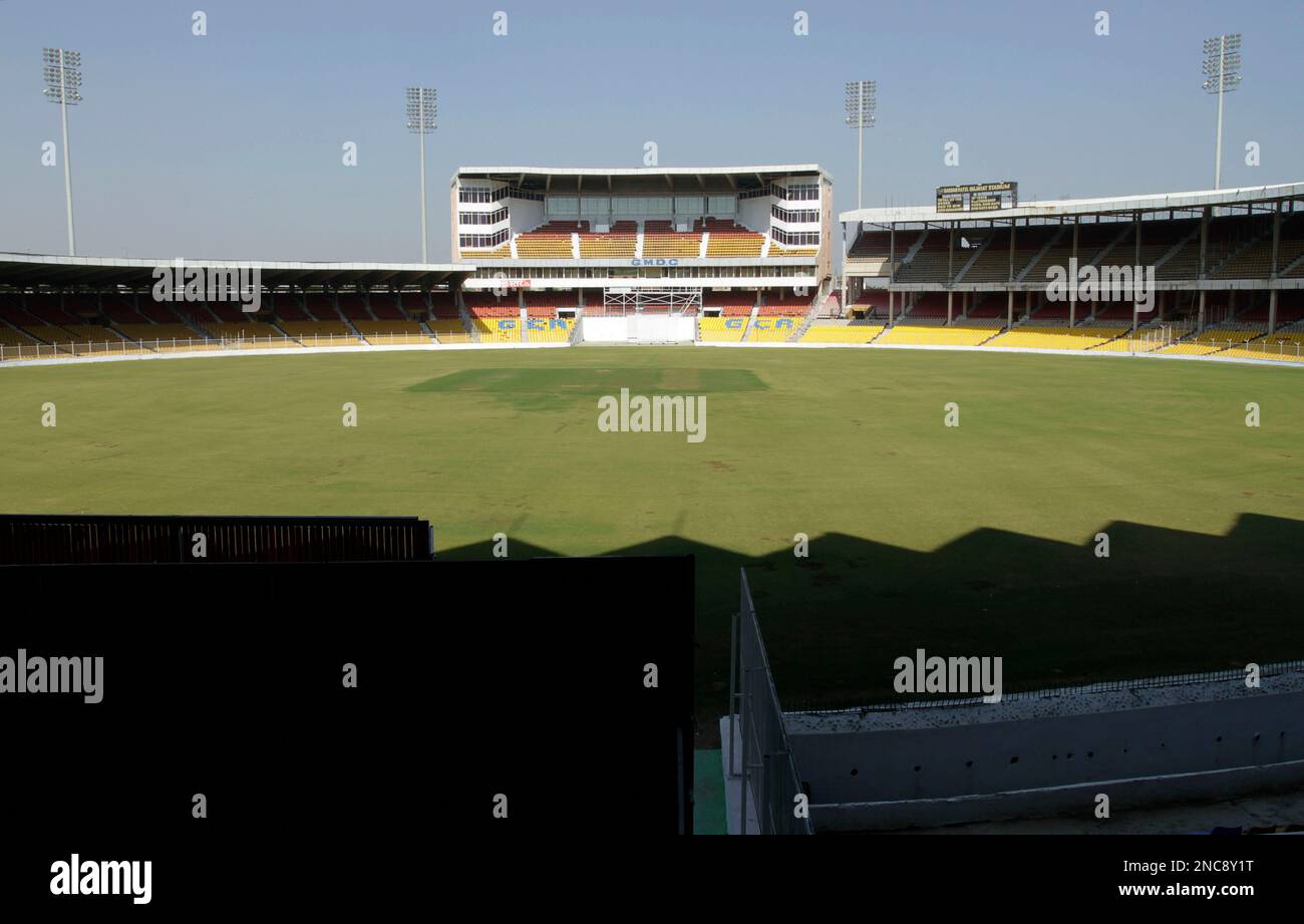 In this photo taken Friday, Dec. 17, 2010, the Sardar Patel Stadium ...