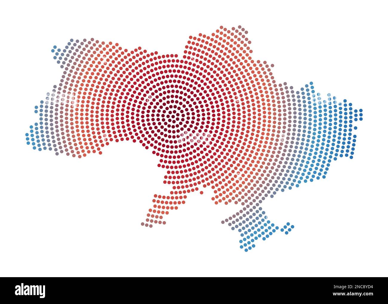 Ukraine dotted map. Digital style shape of Ukraine. Tech icon of the ...